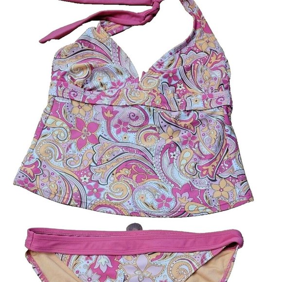 Athleta | Swim | Athleta Medium 2 Piece Bathing Suit Tankini Under Wire ...